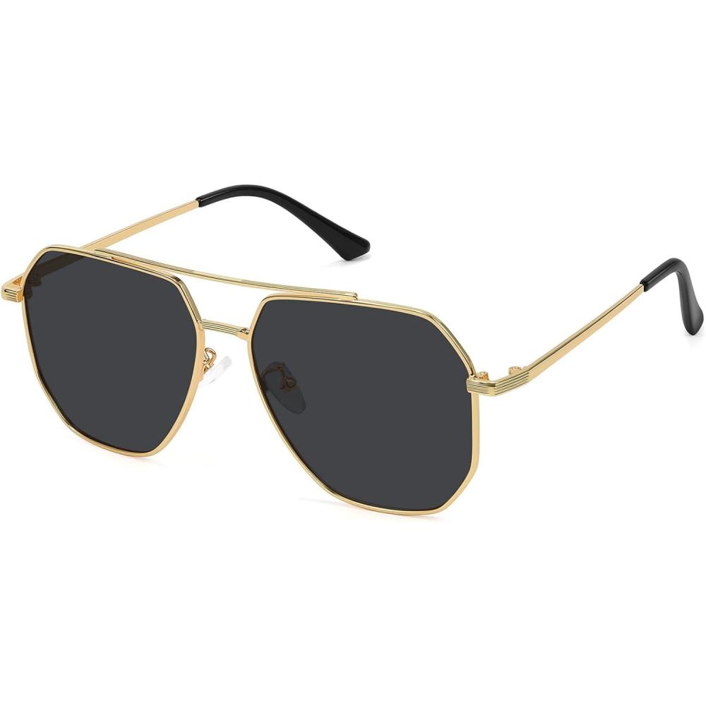 MEETSUN Retro Oversized Aviator Sunglasses for Women Men Polarized ...